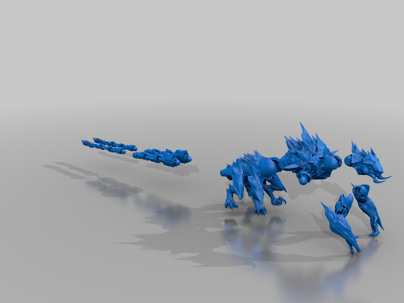 👹 Articulated Mega Kaiju・Free 3D File for ・Cults