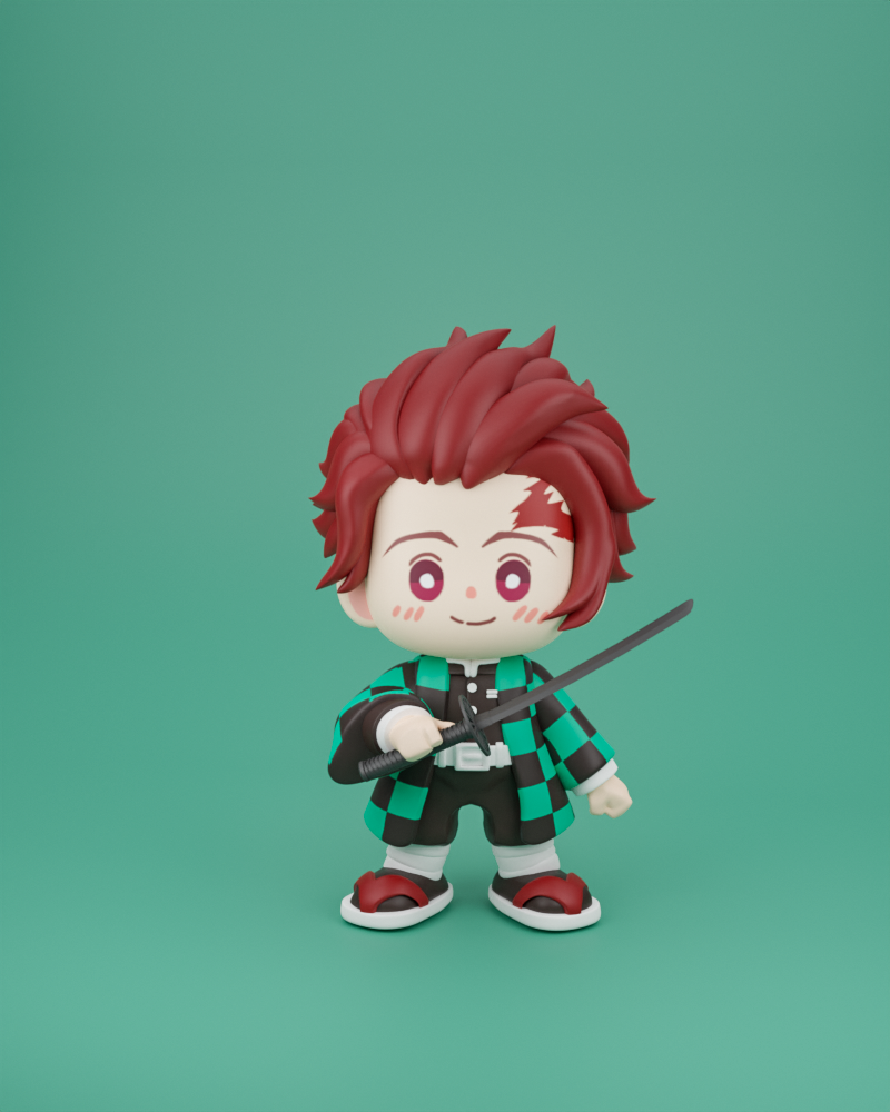🎲 CHIBIT 078 : TANJIRO (DEMON SLAYER)・Free 3D File for ・Cults