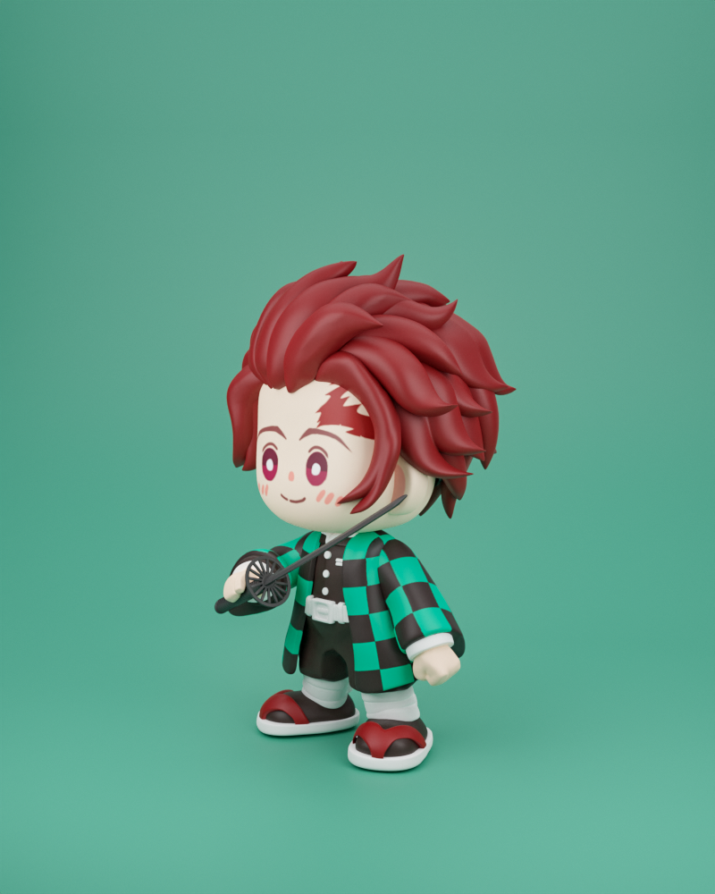 🎲 CHIBIT 078 : TANJIRO (DEMON SLAYER)・Free 3D File for ・Cults