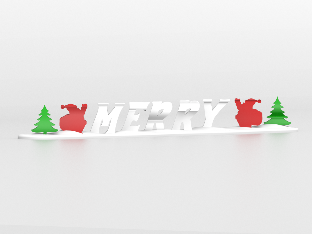 🎄 Merry Christmas Text Illusion・Free STL File for 3D printing・Cults