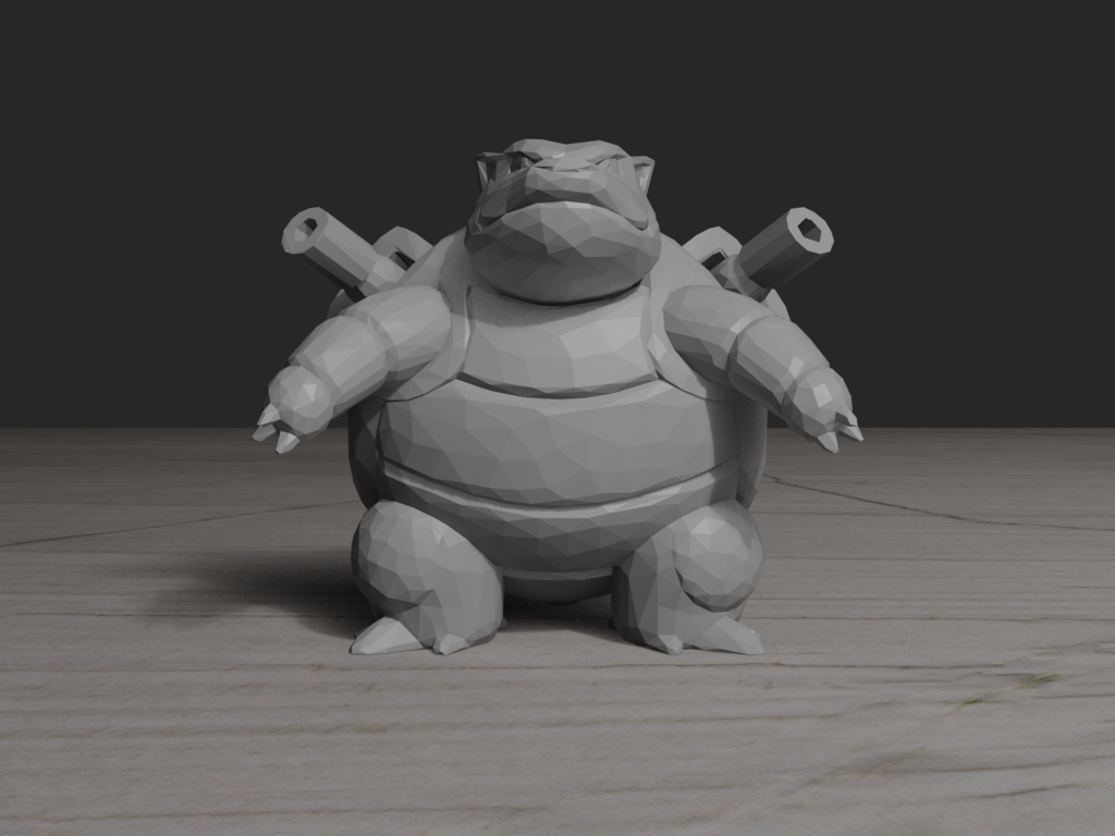Archivo 3D gratis Blastoise - Low poly 🐉 ・Modelo imprimible en 3D para ...