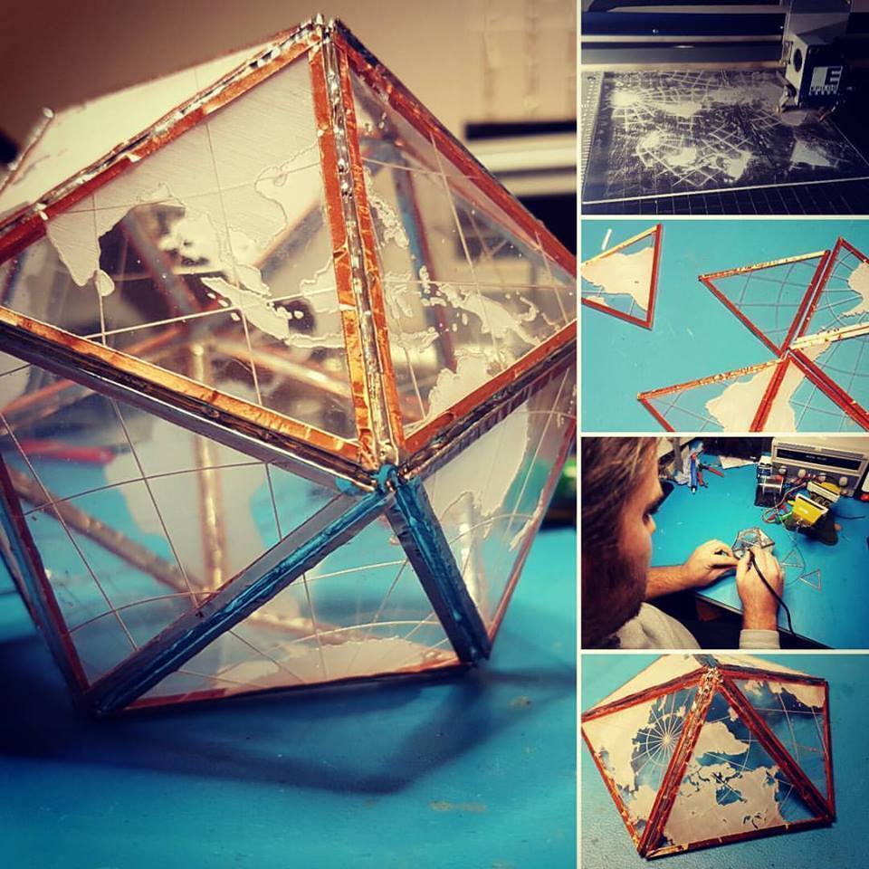 🗺️ Dymaxion Map (Fuller Projection) in 3D・3D Print・Cults
