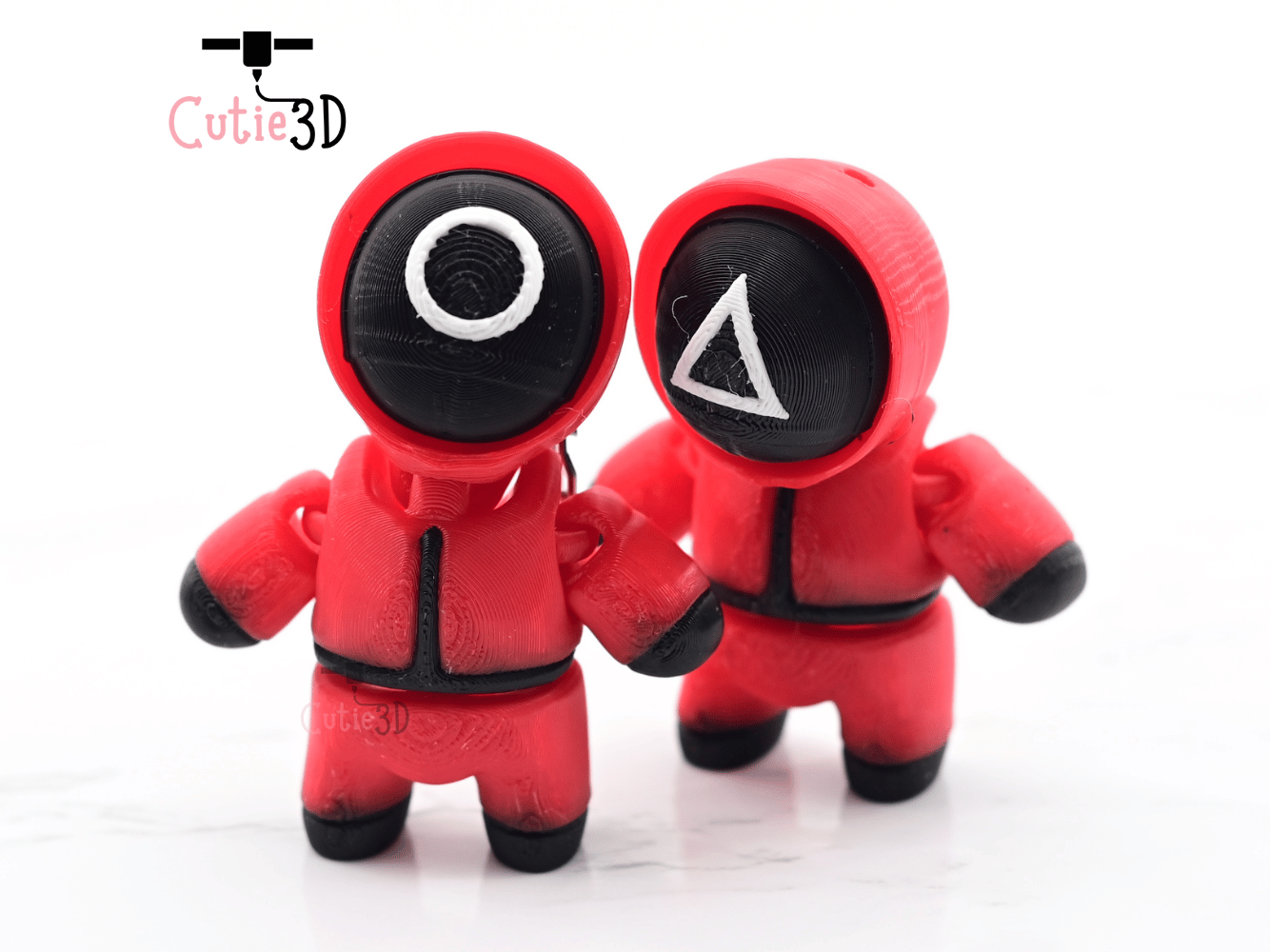 🦑 Cutie3D Articulated Squid Game Keycap Fidget Clicker Keychain - Cute ...