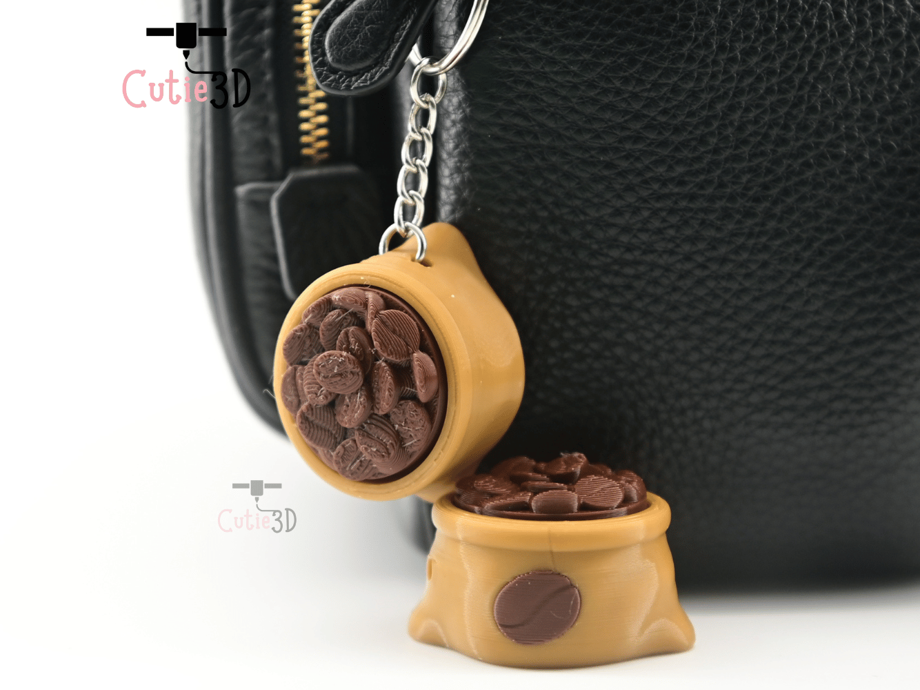 ☕ Cutie3D Coffee Bean Bag Keycap Fidget Clicker Keychain - Cute ...