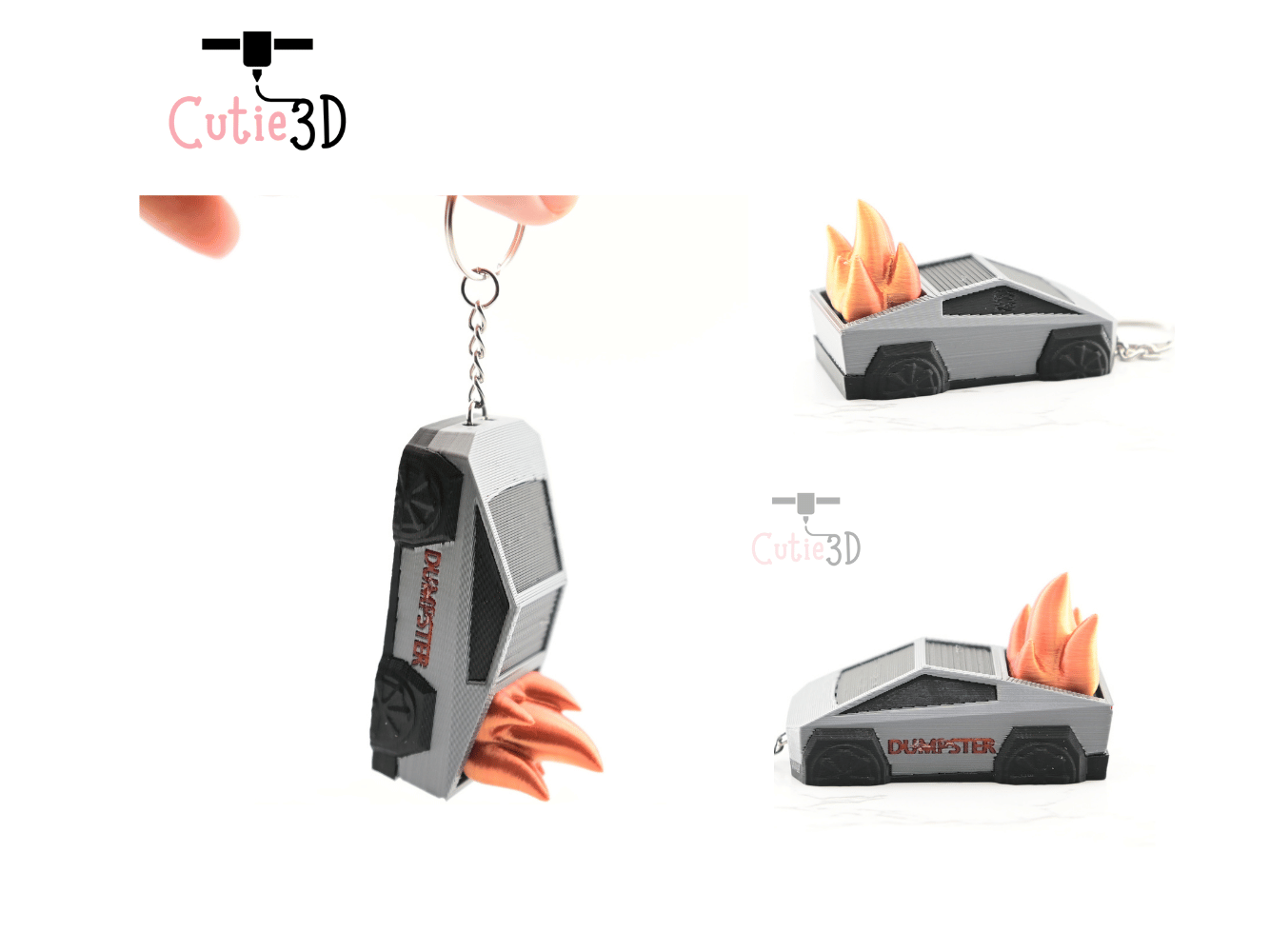 🚚 Cutie3D Dumpster Truck On Fire Keycap Fidget Clicker Keychain - Cute ...