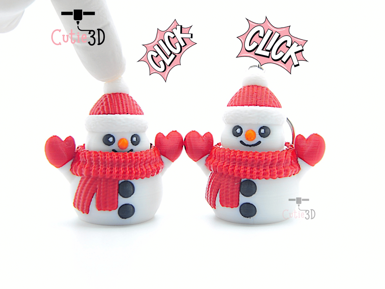☃️ Cutie3D Winter Snowman Keycap Fidget Clicker Keychain - Cute ...