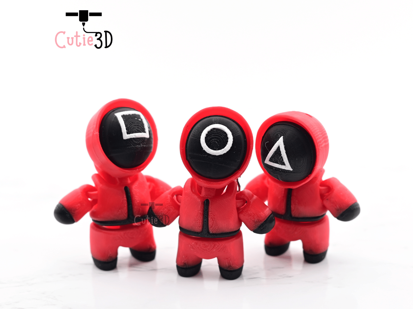 🦑 Cutie3D Articulated Squid Game Keycap Fidget Clicker Keychain - Cute ...
