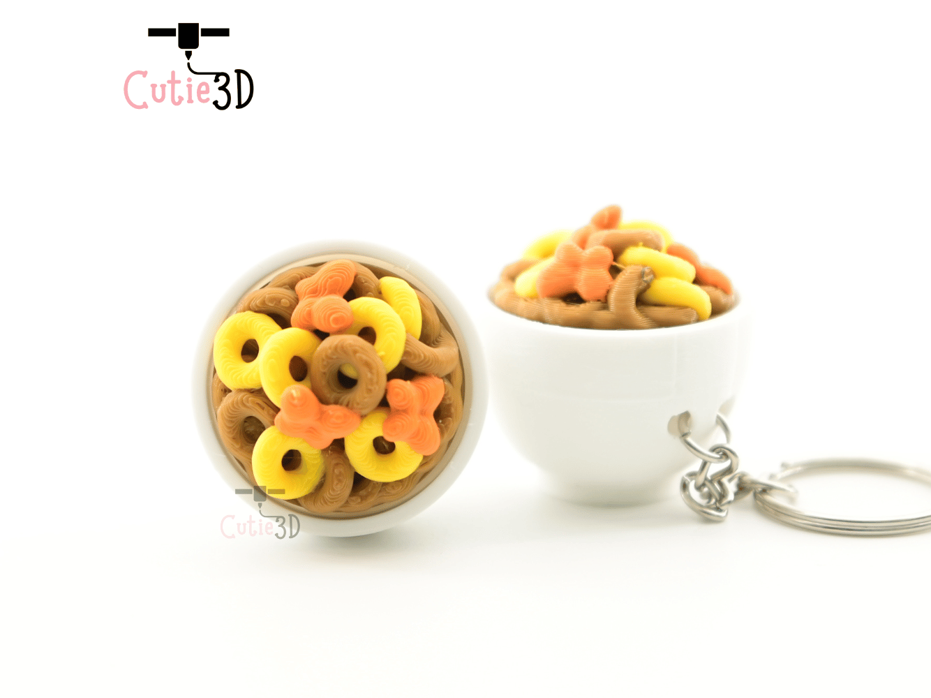 🥣 Cutie3D Breakfast Cereal Bowl Keycap Fidget Clicker Keychain - Cute ...