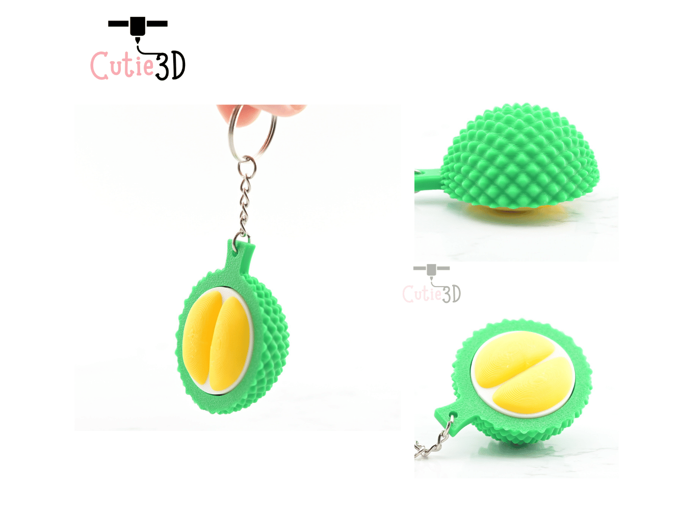 3D file Cutie3D Keycap Fidget Keychain Durian Keychain - Cute Backpack ...