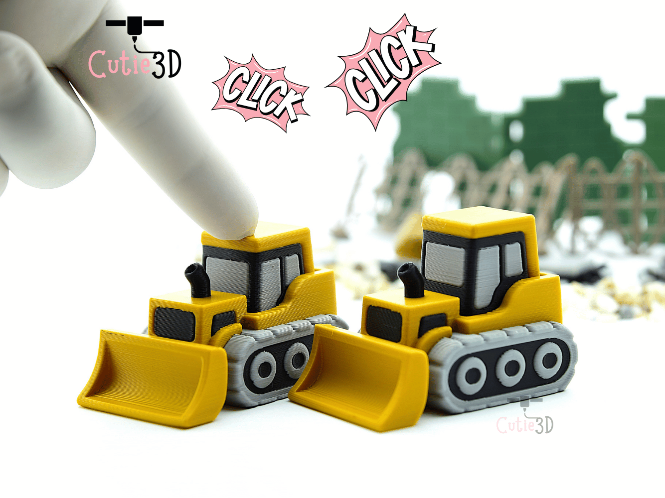 🚧 Cutie3D Construction Bulldozer Keycap Fidget Clicker Keychain - Cute ...