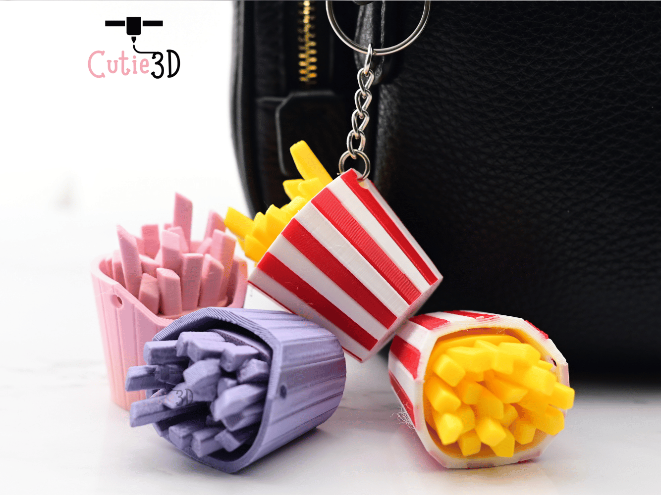 👌 Cutie3D Keycap Fidget Clicker French Fries Keychain - Cute Backpack ...