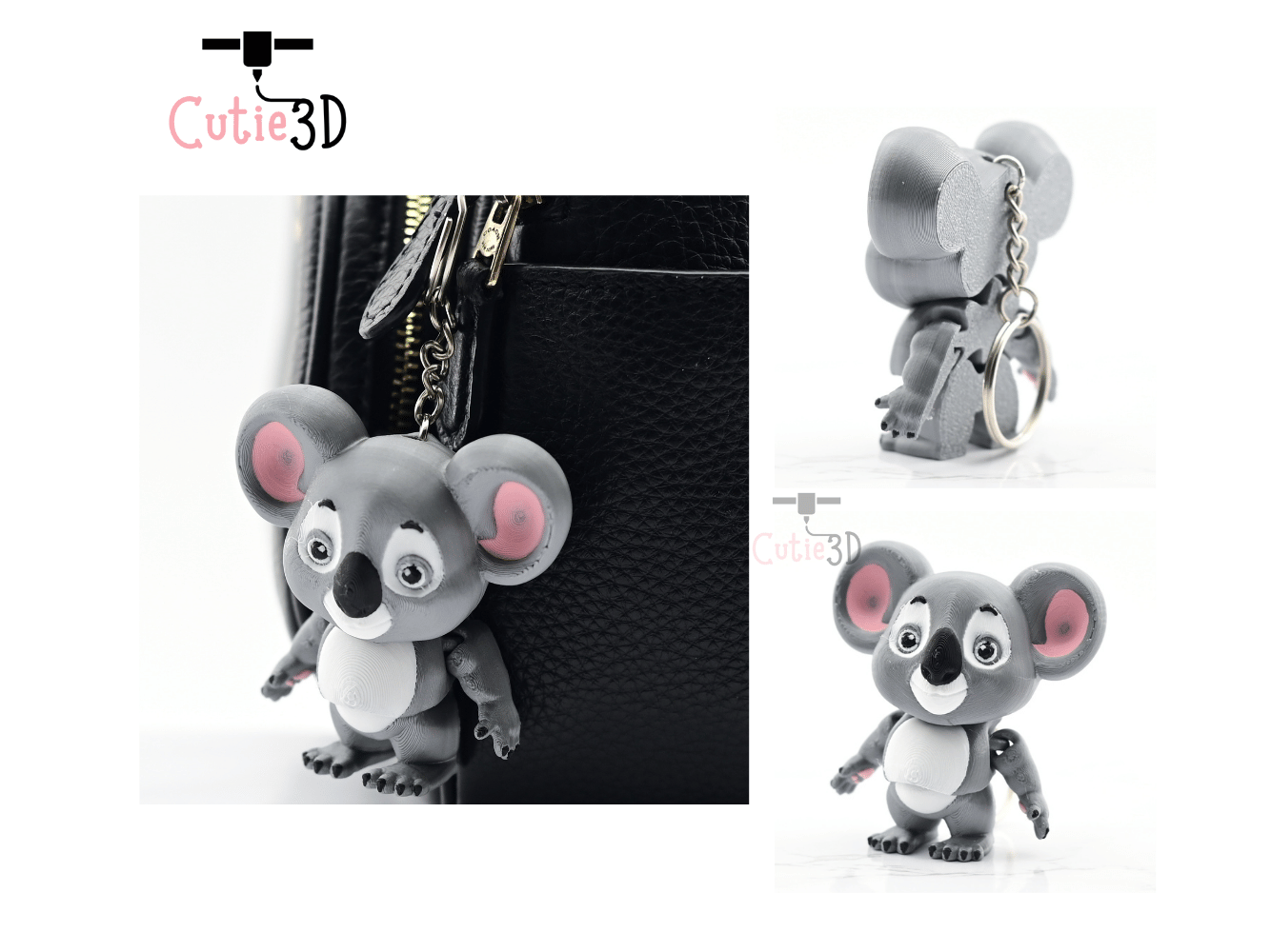 🐨 Cutie3D Articulated Koala Keychain - Cute Animal Keychain - Cute ...