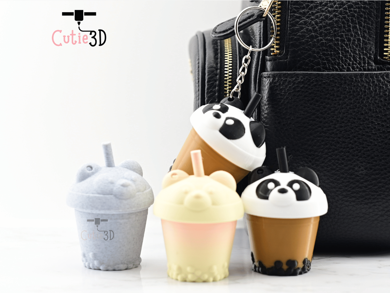 👌 Cutie3D Twisty Keycap Fidget Clicker Cute Bear Boba Tea Cup Keychain ...