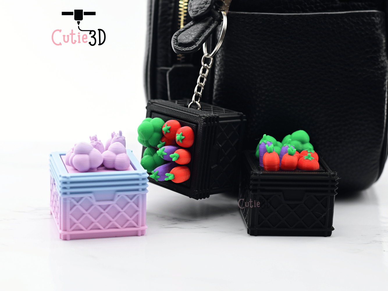 👌 Cutie3D Keycap Fidget Clicker Crate With Cute Veggies Keychain - Cute ...