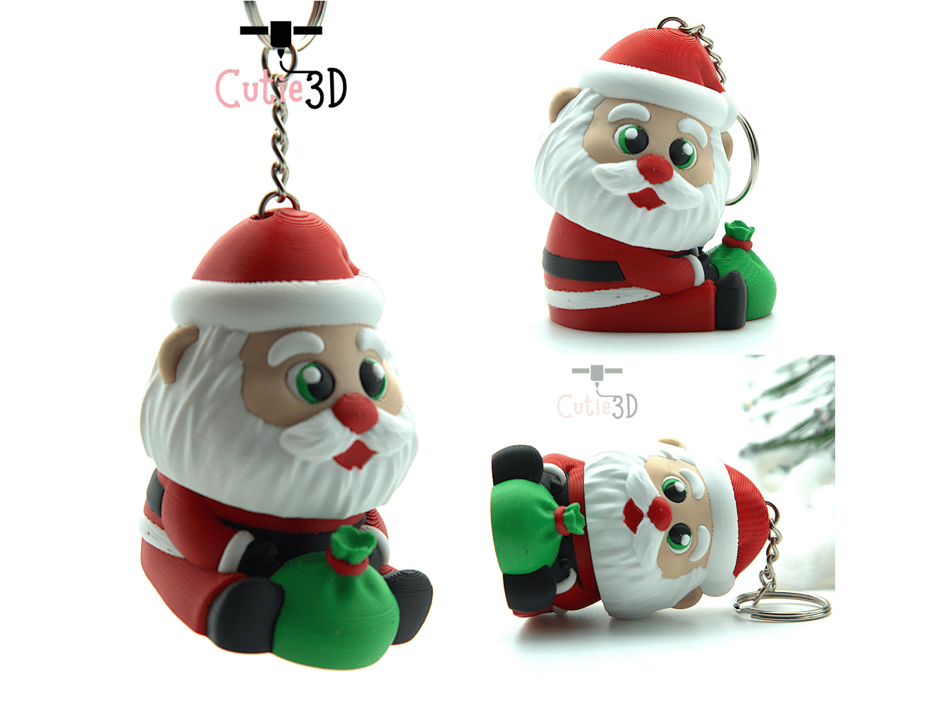 🎄 Cutie3D Christmas Mr. Santa Keycap Fidget Clicker Keychain - Cute ...