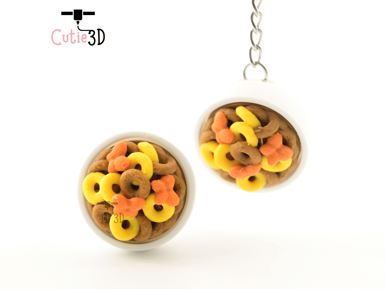 🥣 Cutie3D Breakfast Cereal Bowl Keycap Fidget Clicker Keychain - Cute ...