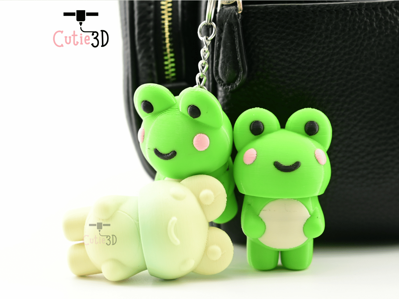 🐸 Cutie3D Happy Frog For Animal Lovers Keycap Fidget Clicker Keychain ...
