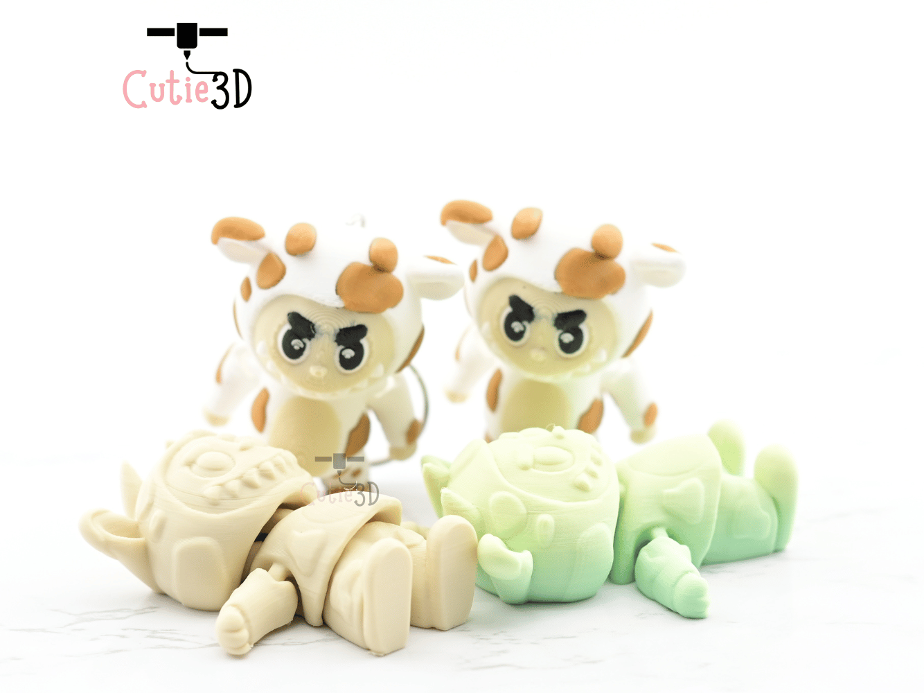 🐄 Cutie3D Articulated Labubu In Cow Custom Keychain - Симпатичный ...