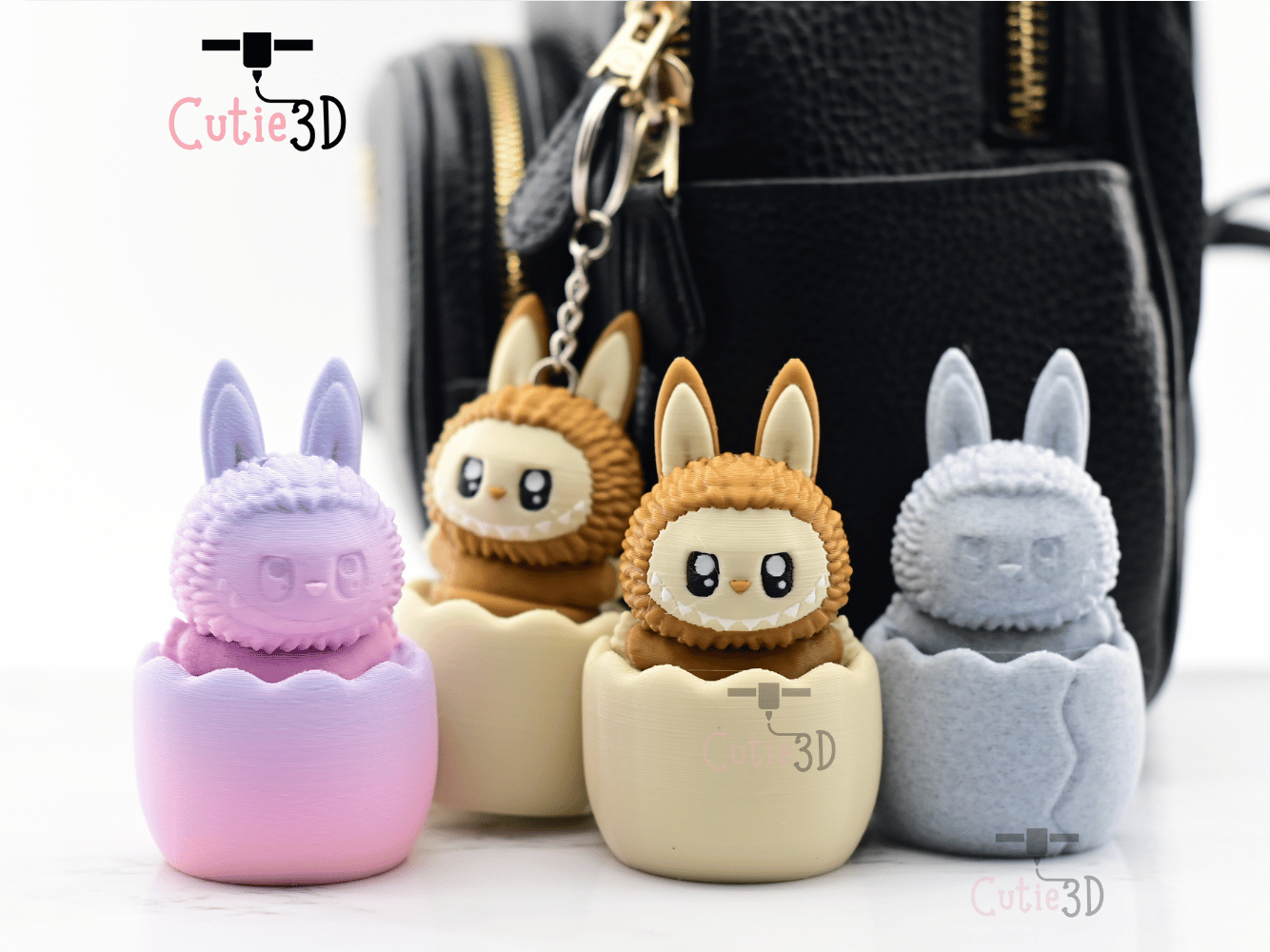 🥚 Cutie3D Twisty Clicker Easter Egg Labubu Keychain - Cute Backpack ...