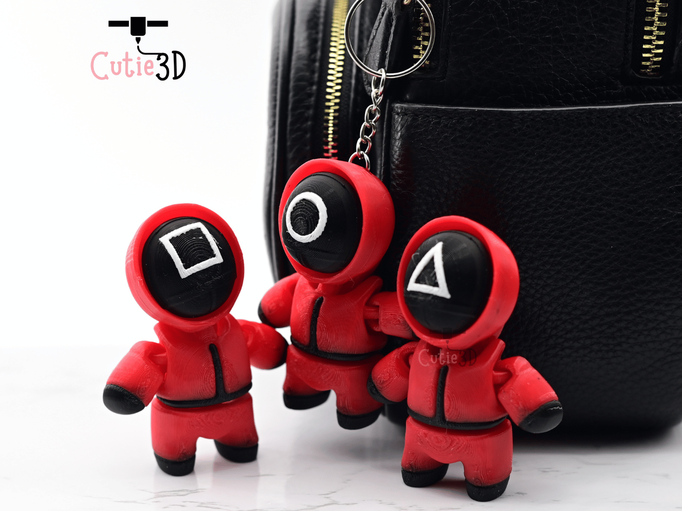 🦑 Cutie3D Articulated Squid Game Keycap Fidget Clicker Keychain - Cute ...