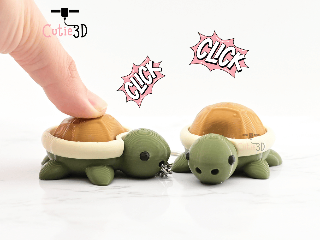 👌 Cutie3D Fidget Clicker Adorable Turtle Keychain - Cute Backpack ...