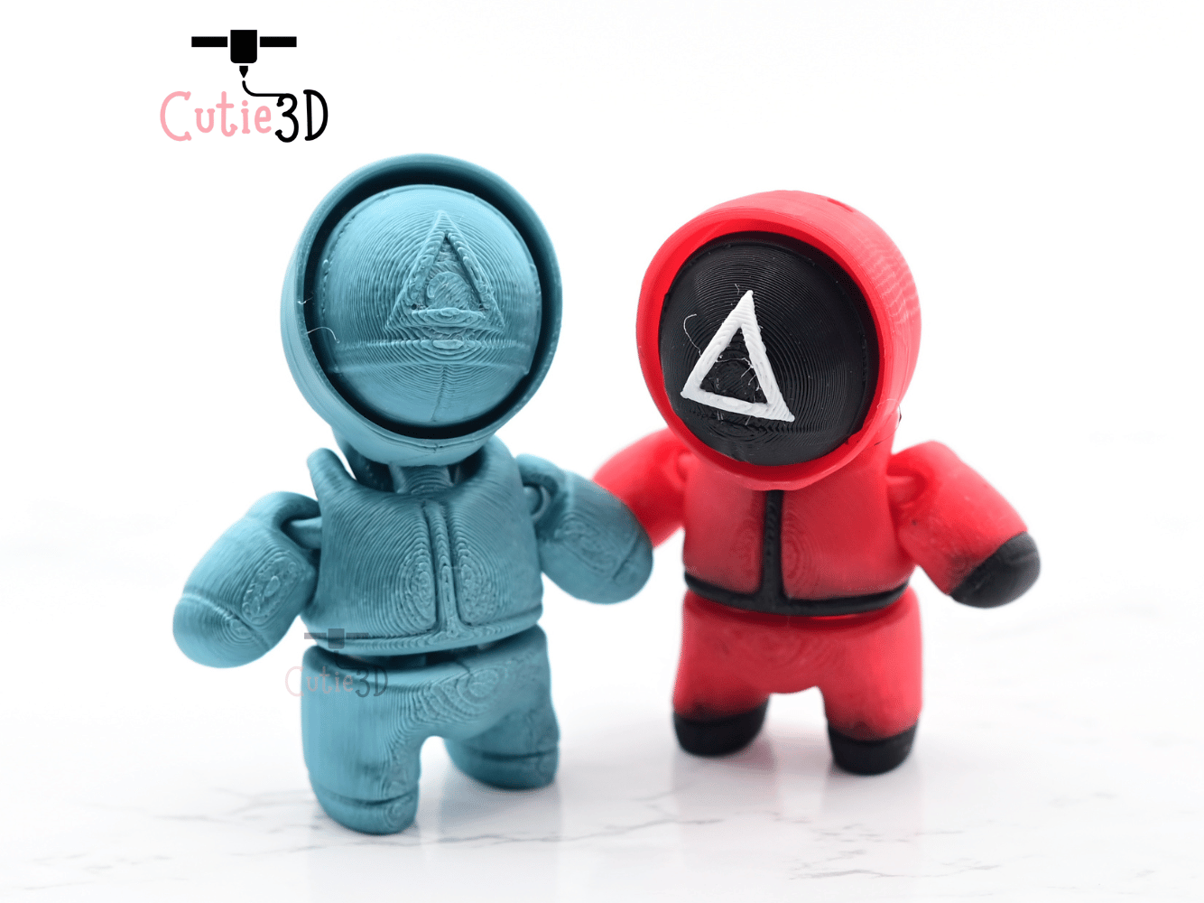 🦑 Cutie3D Articulated Squid Game Keycap Fidget Clicker Keychain - Cute ...