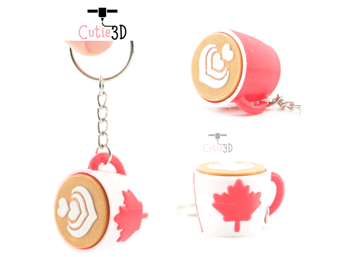 🇨🇦 Cutie3D Canada Coffee Mug Keycap Fidget Clicker Keychain - Cute ...
