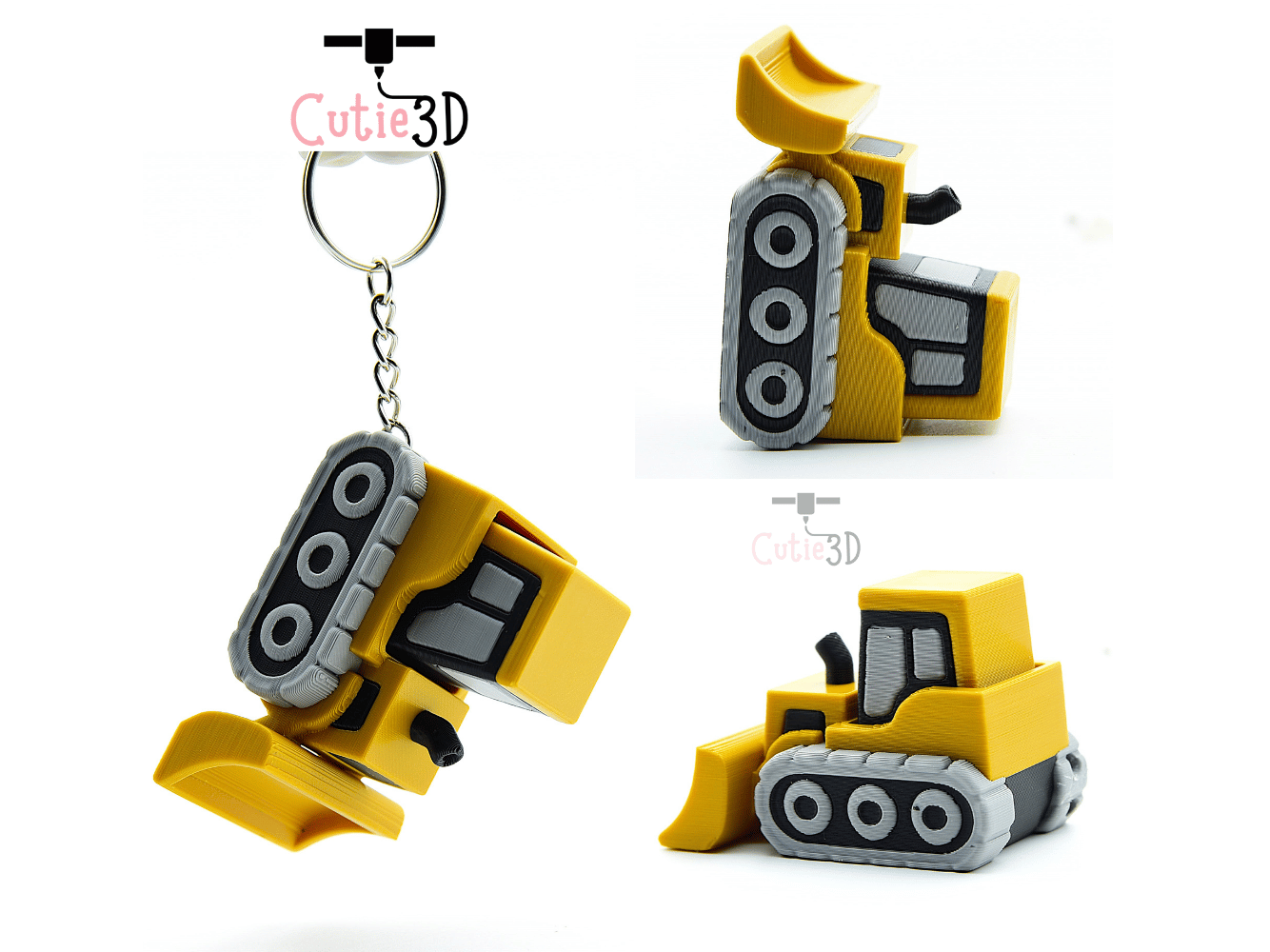 🚧 Cutie3D Construction Bulldozer Keycap Fidget Clicker Keychain - Cute ...