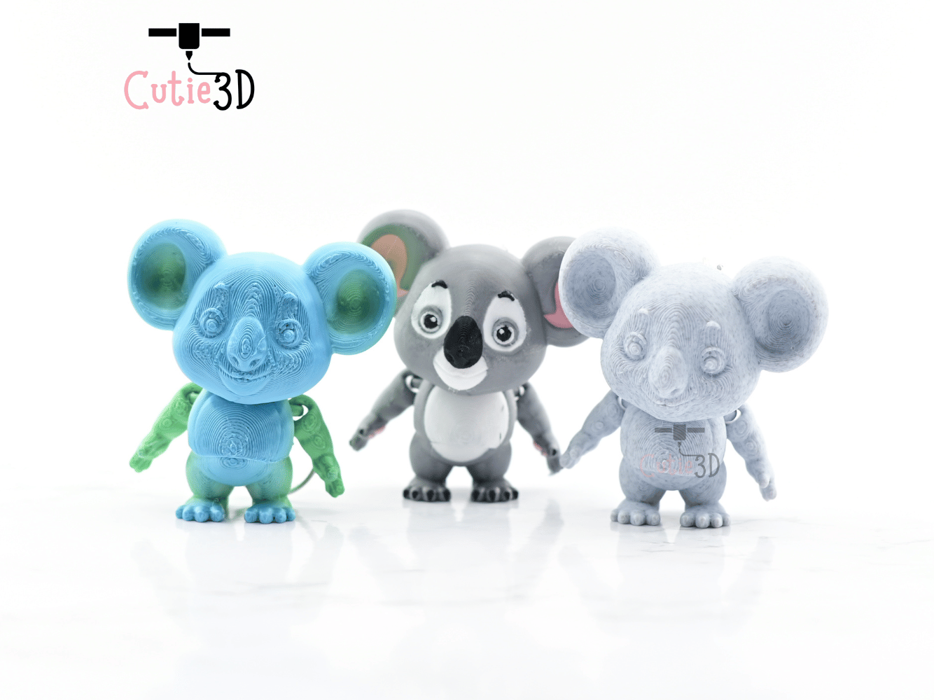 🐨 Cutie3D Articulated Koala Keychain - Cute Animal Keychain - Cute Backpack Keychain・ 3D File ...