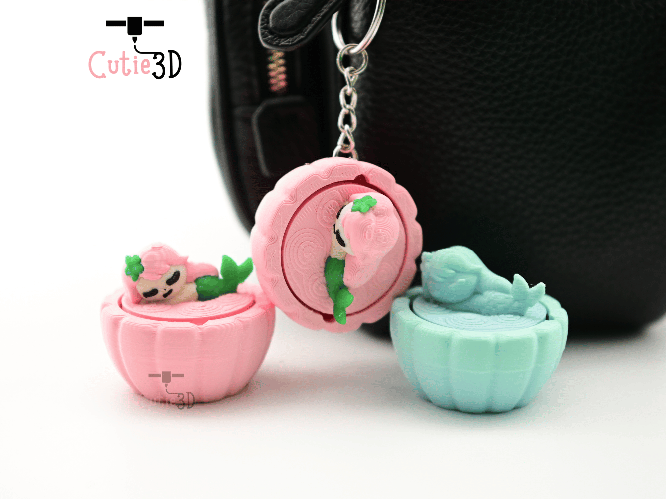 😴 Cutie3D Sleeping Mermaid Keycap Fidget Clicker Keychain - Cute ...