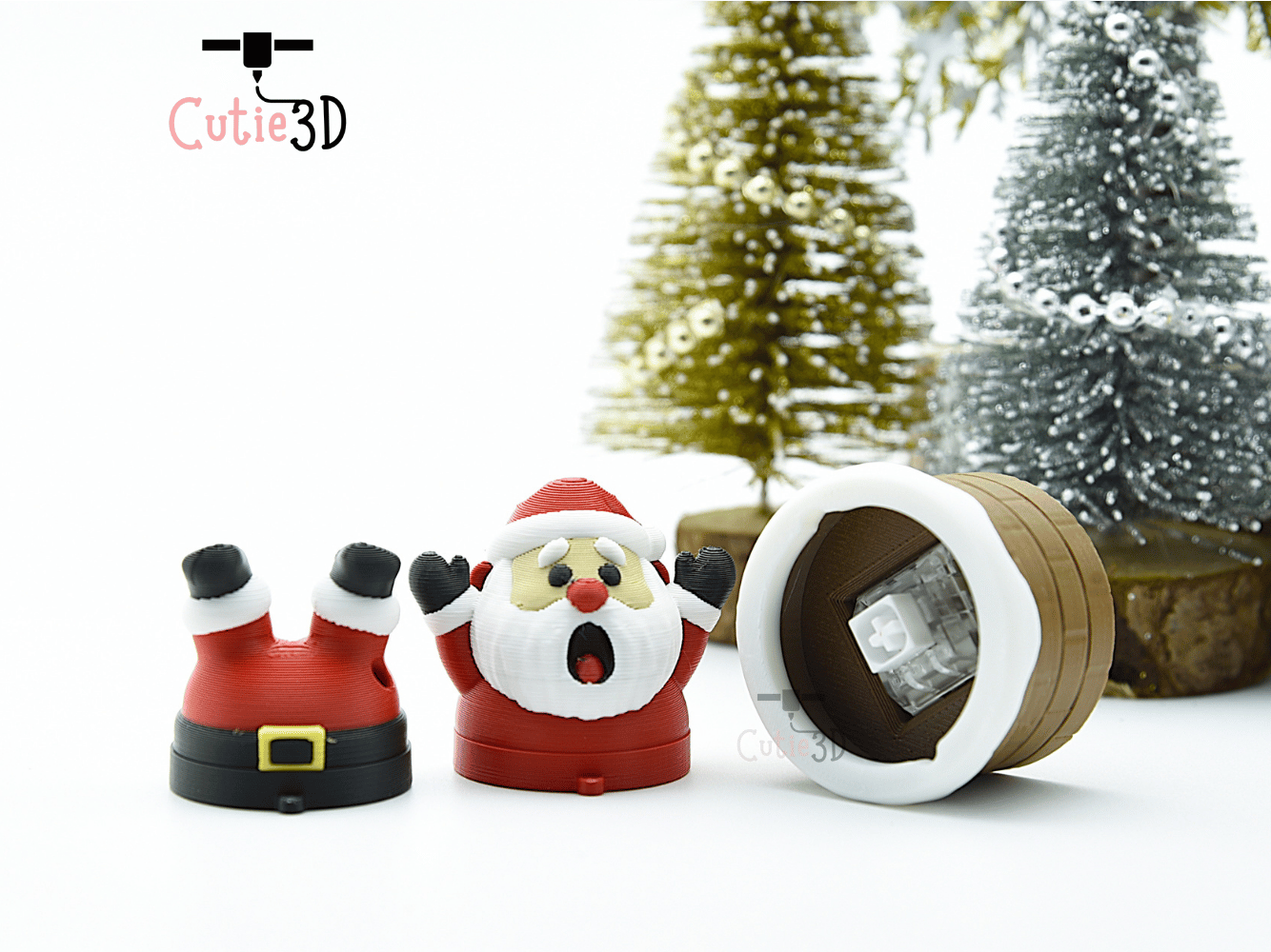 🎄 Cutie3D Christmas Santa in Chimney Keycap Fidget Clicker Keychain ...