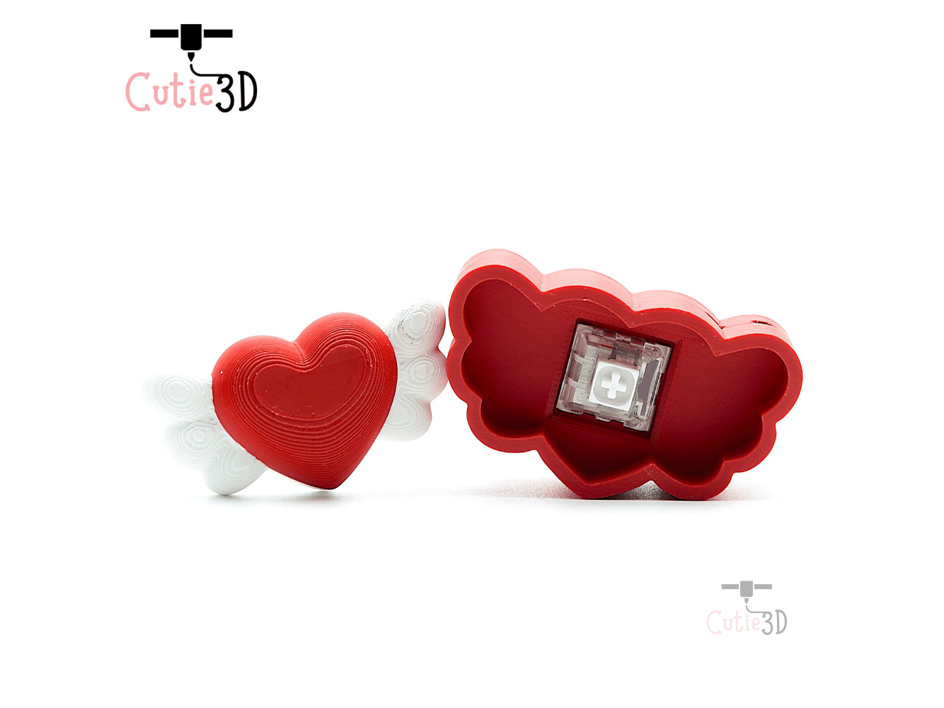 💜 Cutie3D Valentine Heart Bear Set of Keycap Clicker Keychains - Cute ...