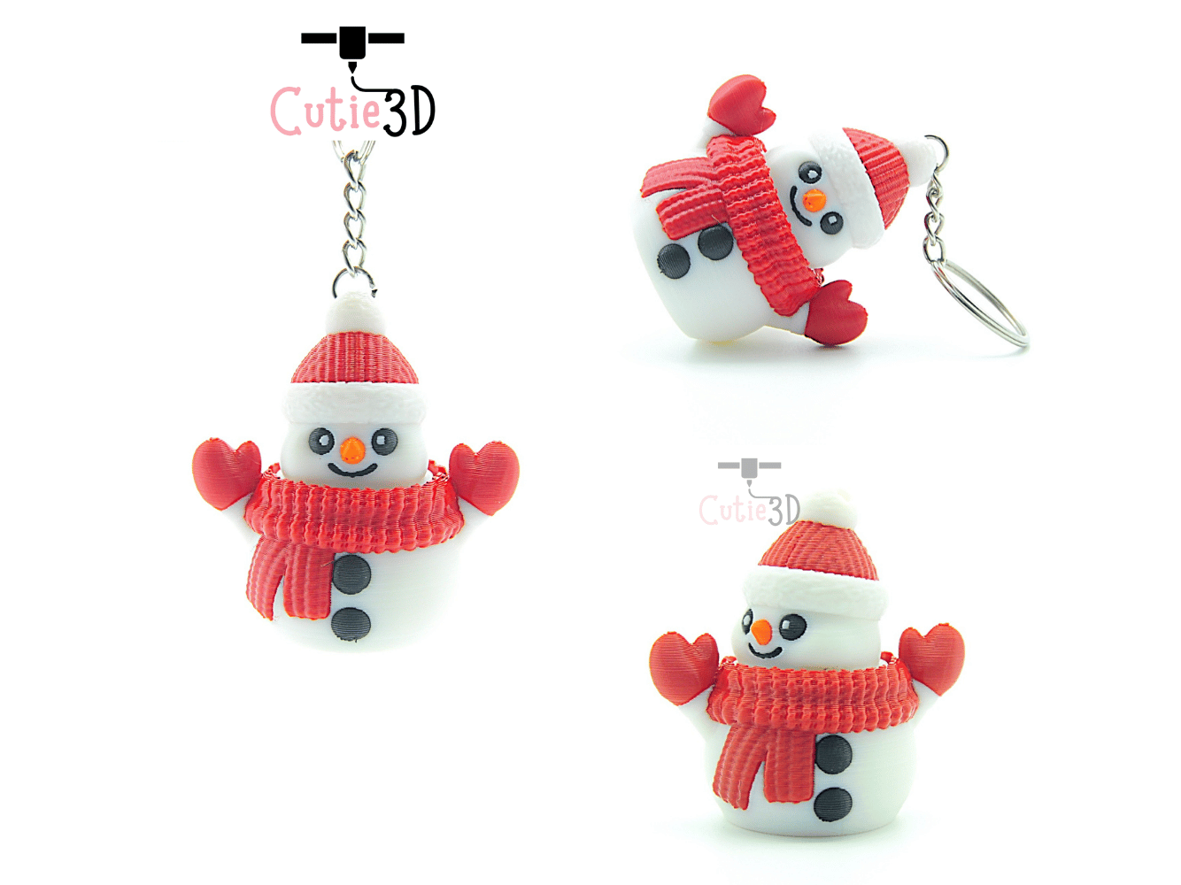 ☃️ Cutie3D Winter Snowman Keycap Fidget Clicker Keychain - Cute ...