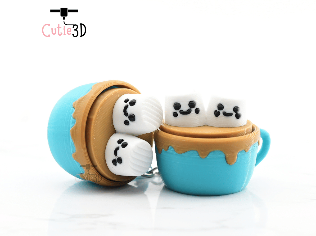 3D file Cutie3D Twisty Keycap Fidget Clicker Chocolate Marshmallow Cup ...