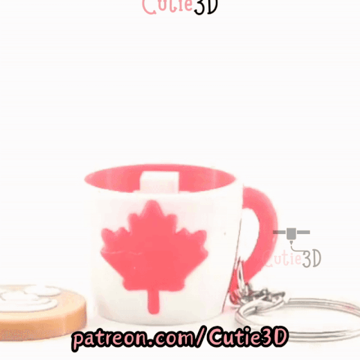 🇨🇦 Cutie3D Canada Coffee Mug Keycap Fidget Clicker Keychain - Cute ...