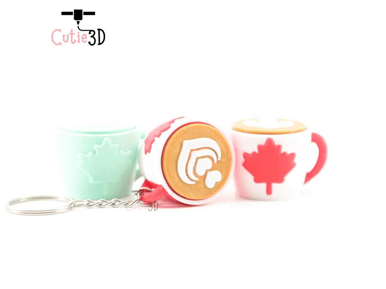 🇨🇦 Cutie3D Canada Coffee Mug Keycap Fidget Clicker Keychain - Cute ...
