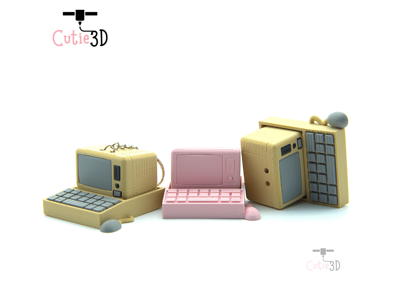 🖥️ Cutie3D Retro Computer Keycap Fidget Clicker Keychain - Cute ...