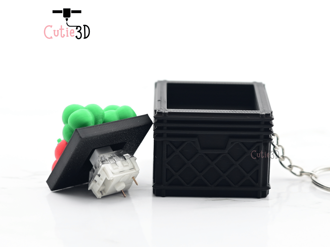 👌 Cutie3D Keycap Fidget Clicker Crate With Cute Veggies Keychain - Cute ...
