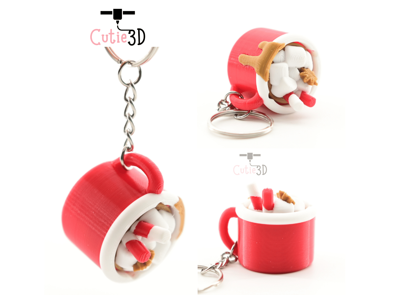 🥵 Cutie3D Winter Hot Chocolate Keycap Fidget Clicker Keychain - Cute ...