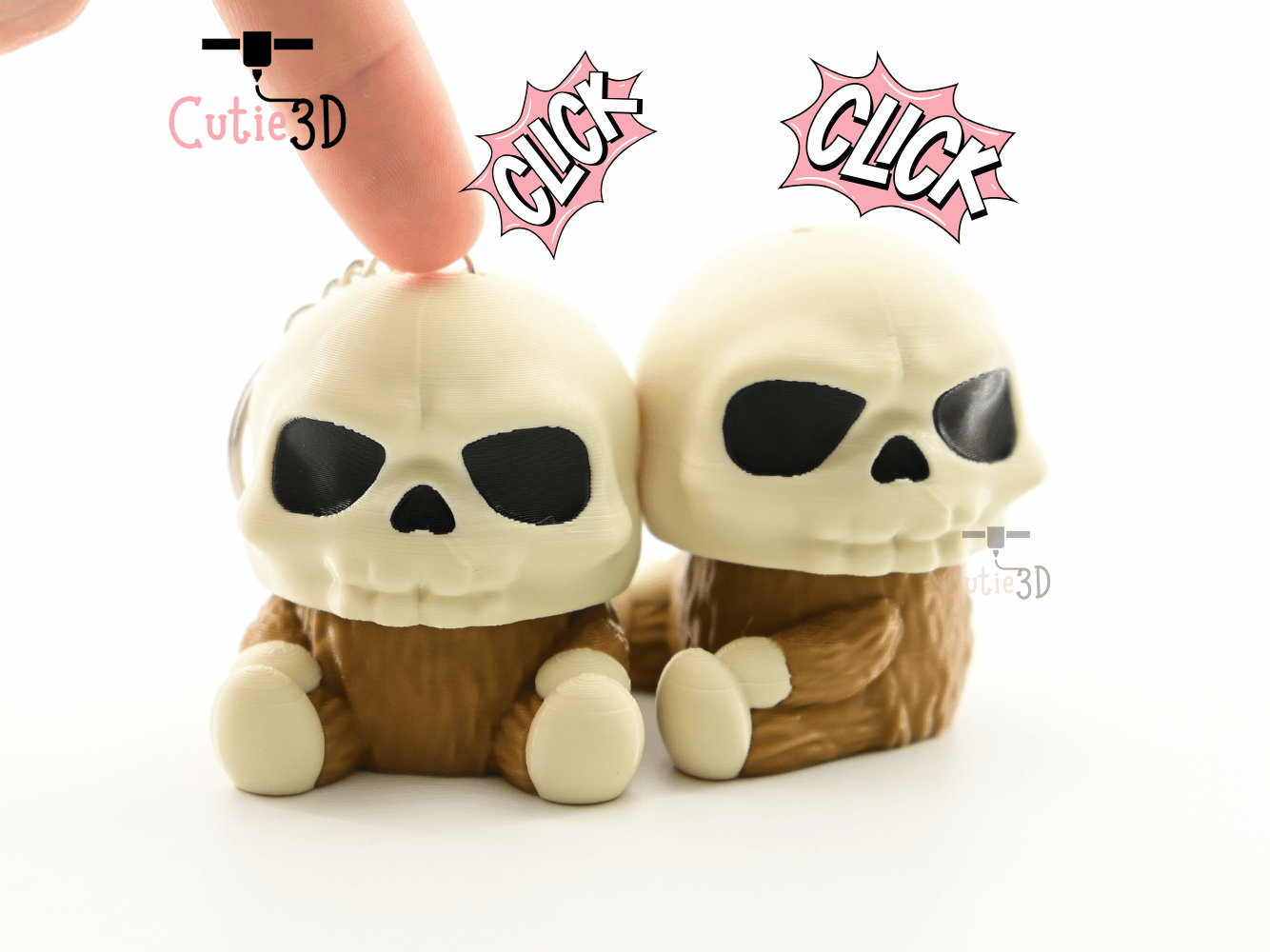 🎃 Halloween Furry Skull Keycap Fidget Clicker Keychain - Cute Backpack ...