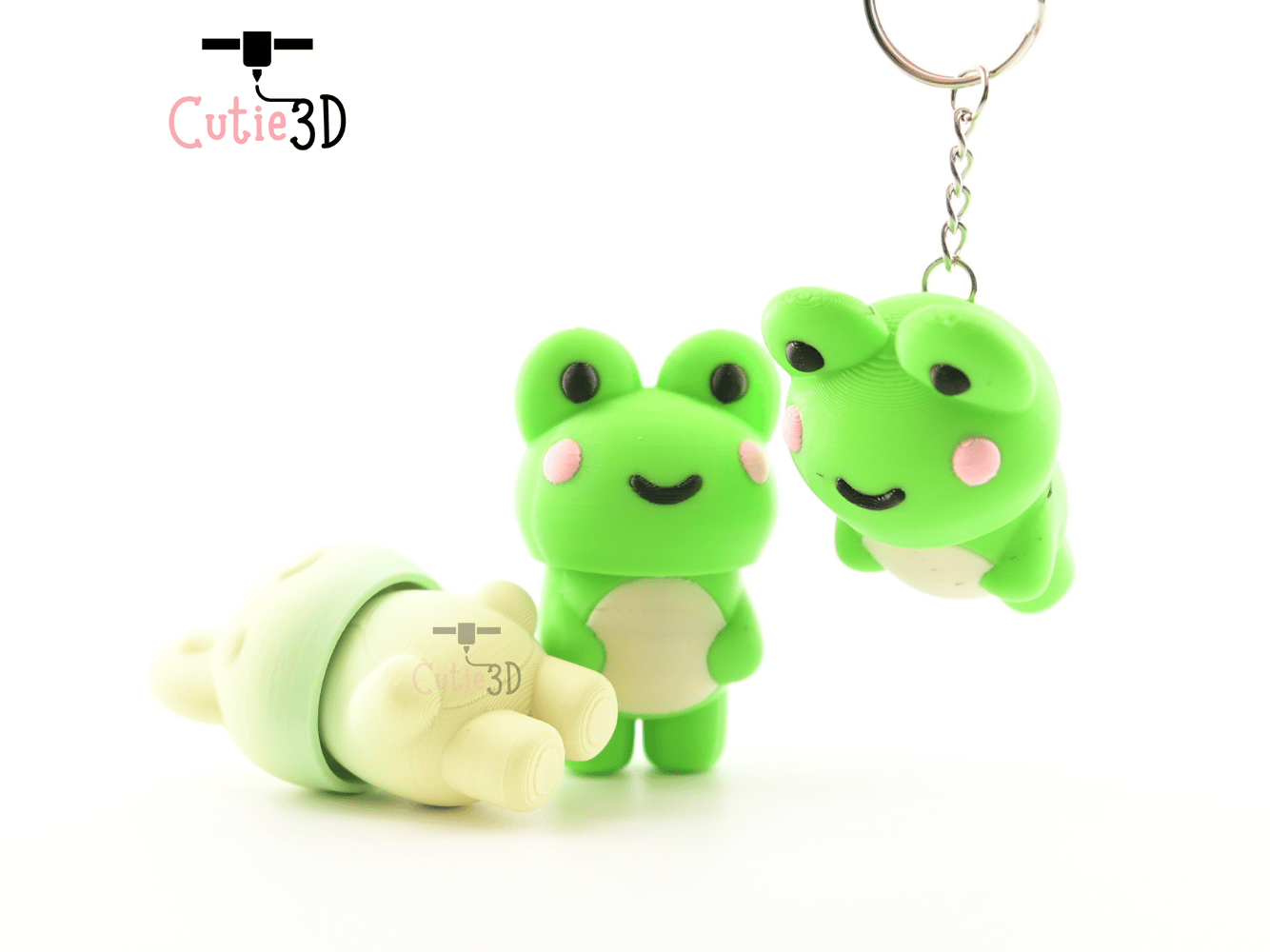 🐸 Cutie3D Happy Frog For Animal Lovers Keycap Fidget Clicker Keychain ...