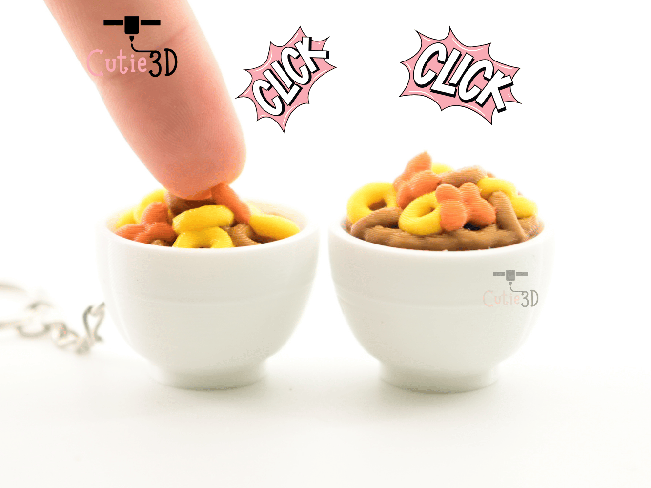 🥣 Cutie3D Breakfast Cereal Bowl Keycap Fidget Clicker Keychain - Cute ...