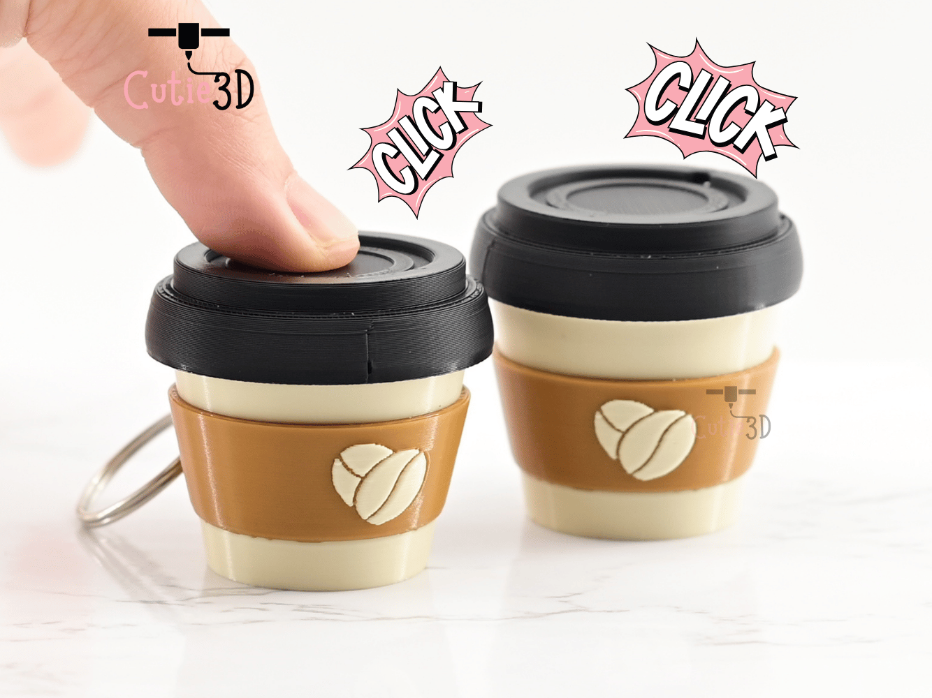 ☕ Cutie3D Twisty Coffee Cup Fidget Clicker Keychain - Cute Backpack ...