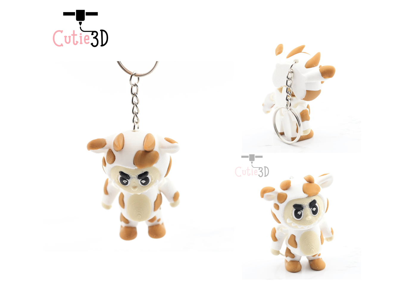 🐄 Cutie3D Articulated Labubu In Cow Custom Keychain - Cute Backpack ...