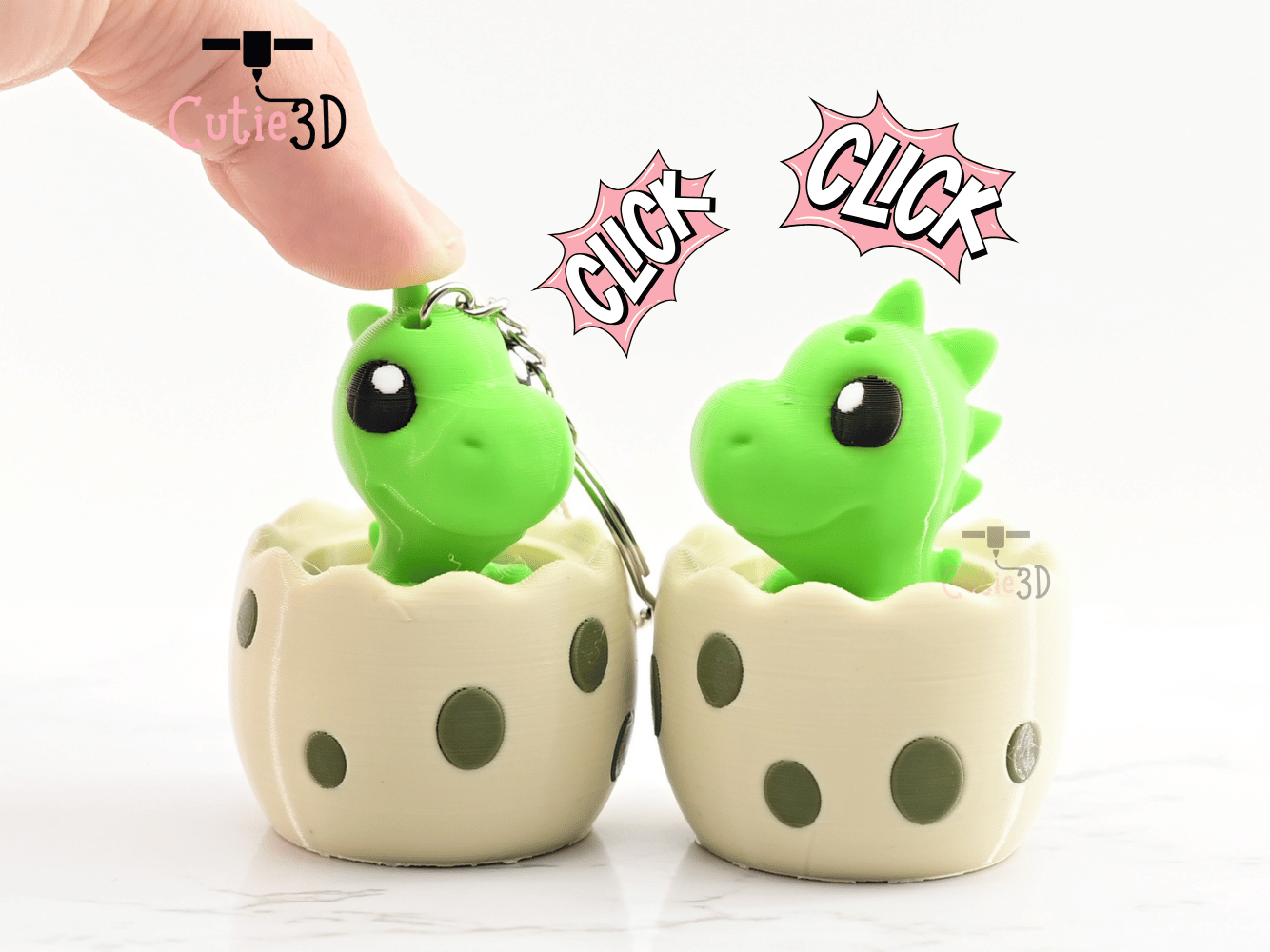 👌 Cutie3D Twisty Fidget Clicker Baby Dinosaur In An Egg Keychain - Cute ...