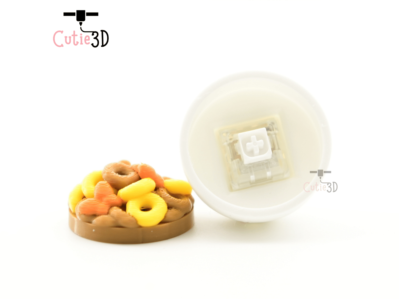 🥣 Cutie3D Breakfast Cereal Bowl Keycap Fidget Clicker Keychain - Cute ...