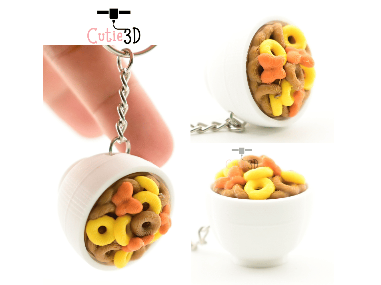 🥣 Cutie3D Breakfast Cereal Bowl Keycap Fidget Clicker Keychain - Cute ...