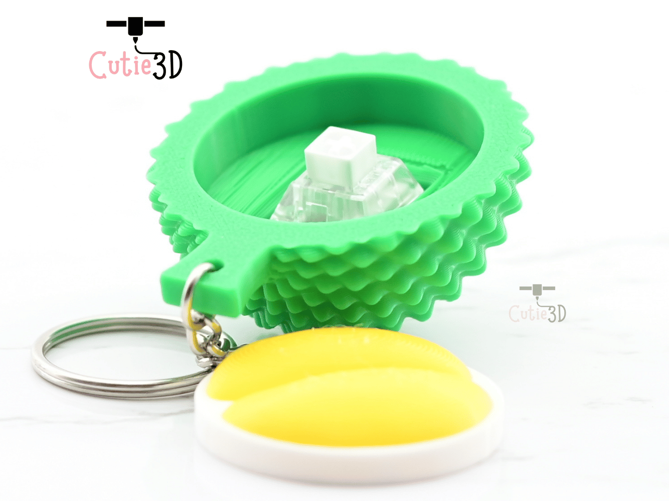 3D file Cutie3D Keycap Fidget Keychain Durian Keychain - Cute Backpack ...