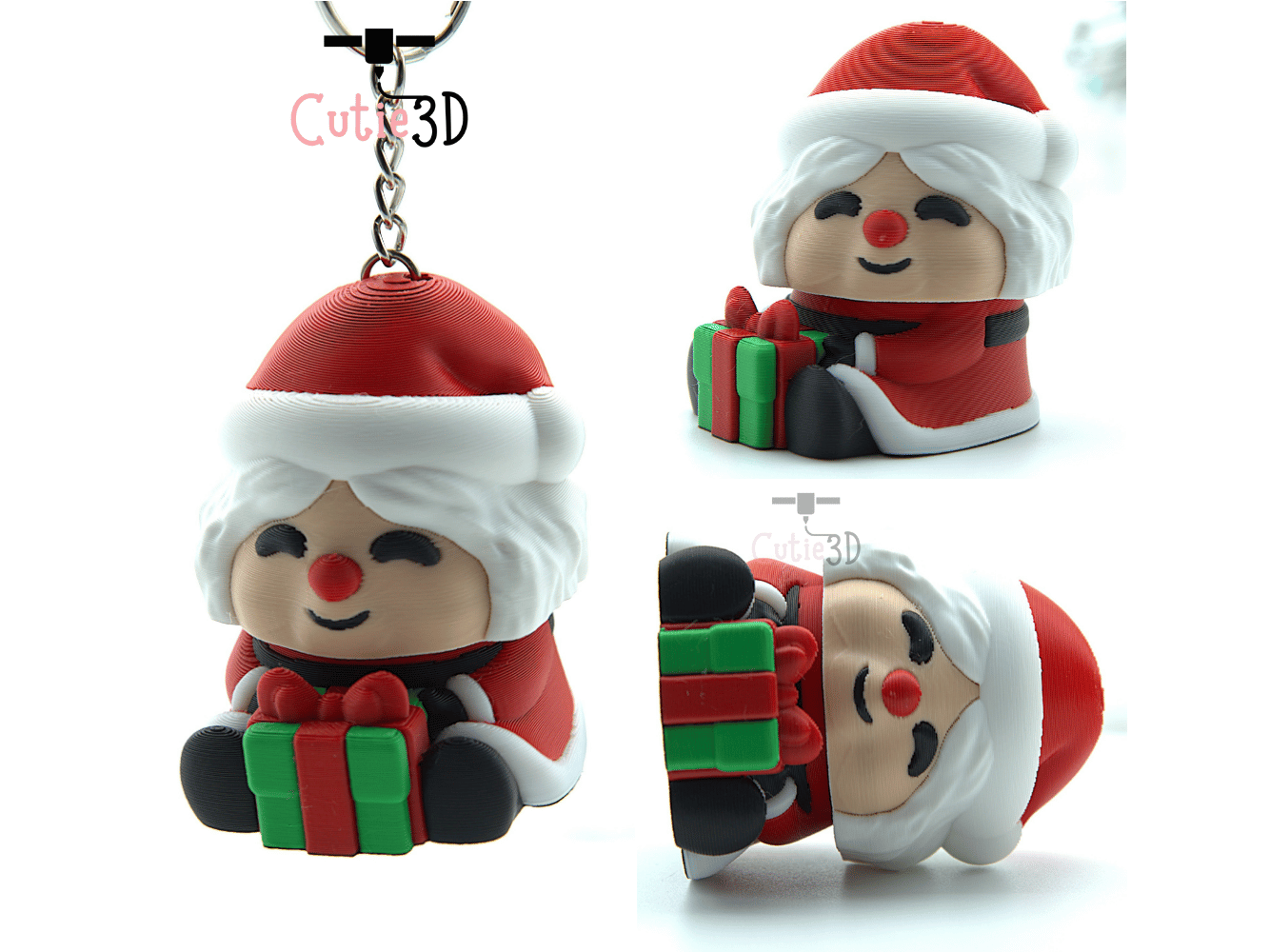 🎄 Cutie3D Christmas Mrs. Santa Keycap Fidget Clicker Keychain - Cute ...