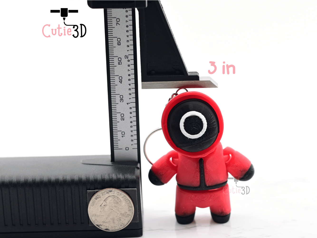 🦑 Cutie3D Articulated Squid Game Keycap Fidget Clicker Keychain - Cute ...